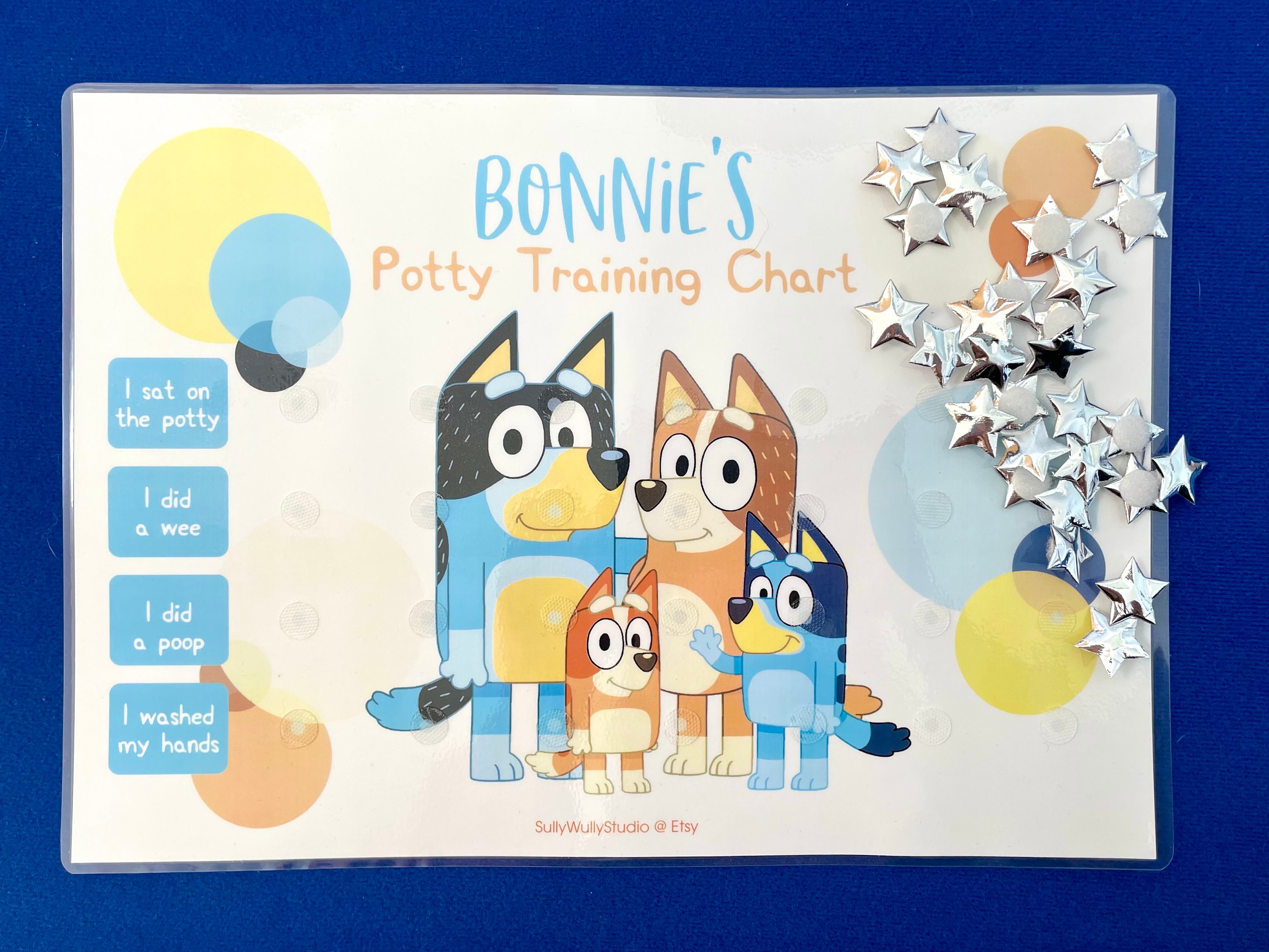 Bluey Potty Training Chart With Velcro Star Rewards Reusable - Etsy Ireland