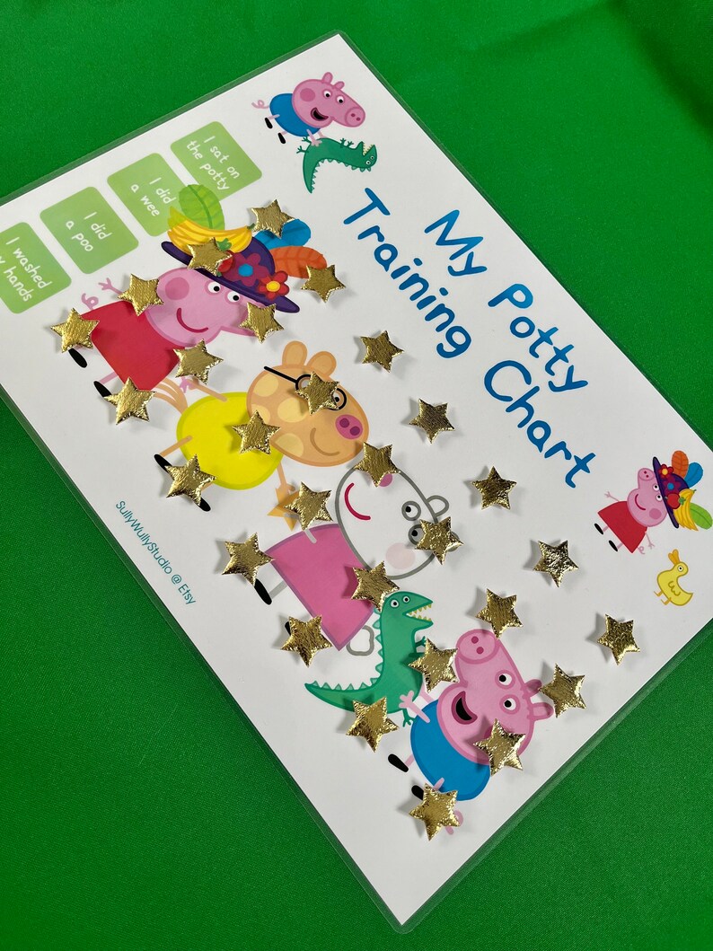 Peppa Pig Potty Training Chart With Velcro Star Rewards Reusable - Etsy UK