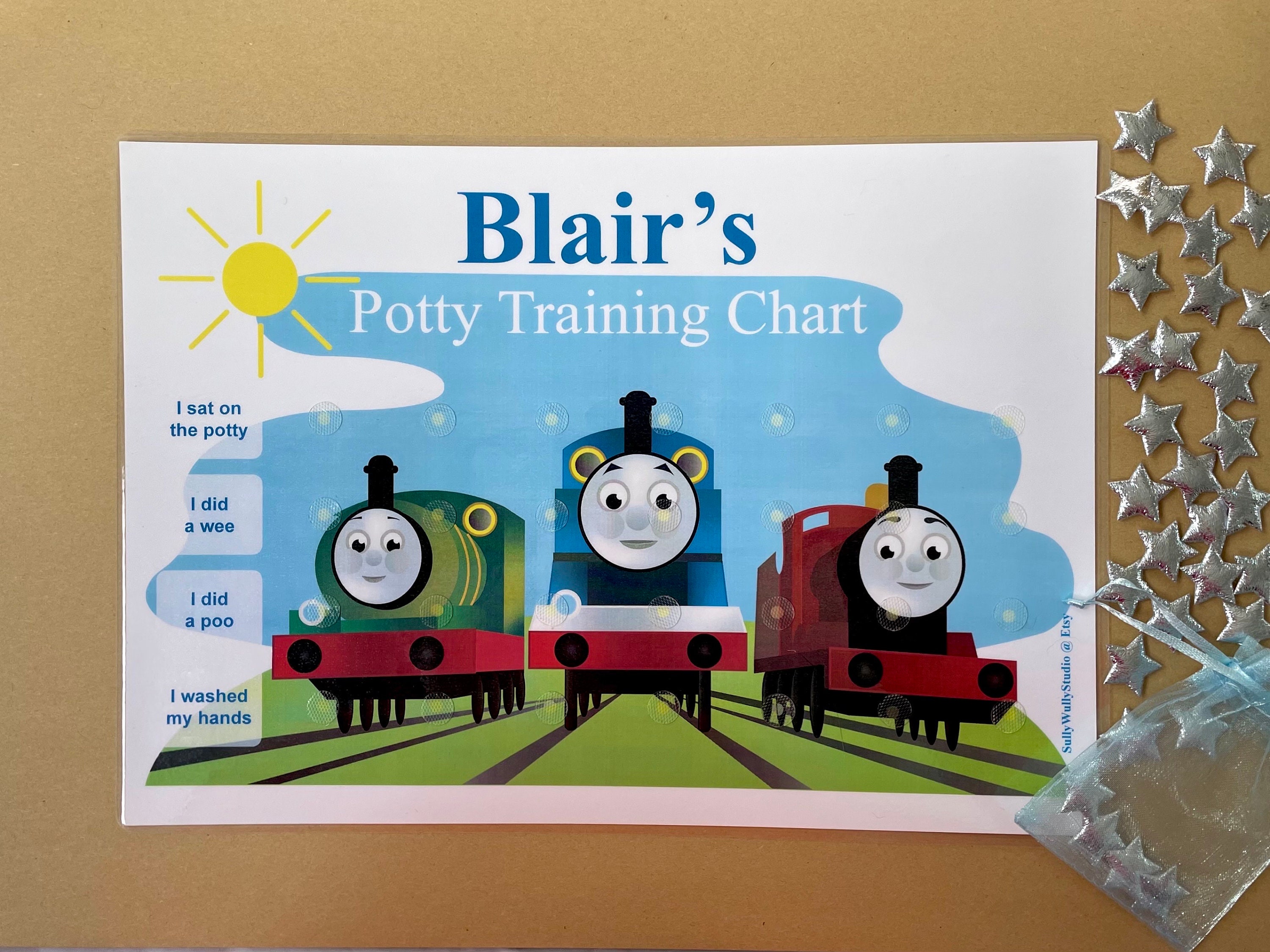 Thomas the Tank Engine & Friends Potty Training Chart With Velcro Star ...