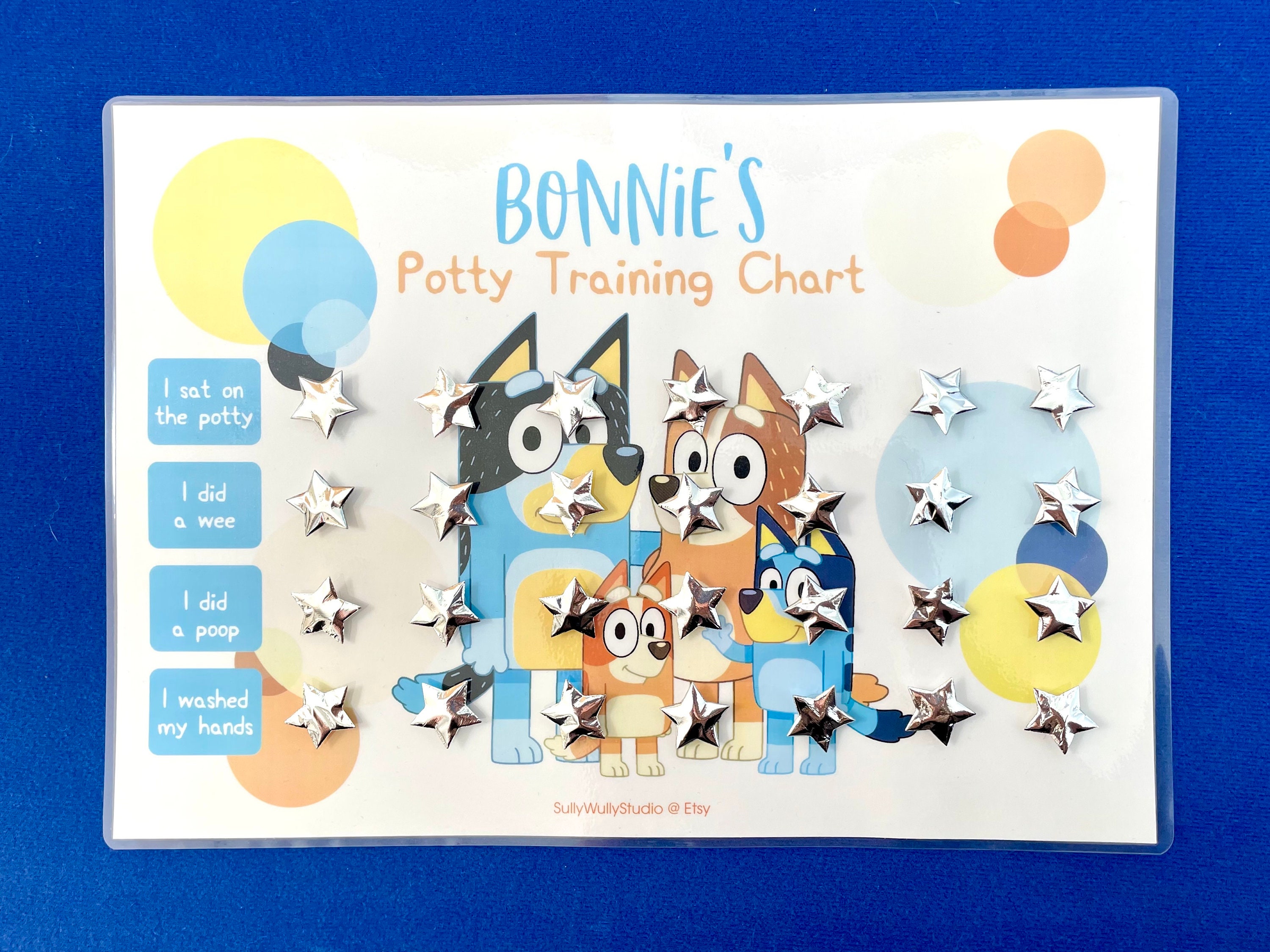 Bluey Potty Training Chart With Velcro Star Rewards Reusable ...