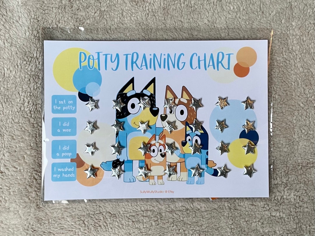 Bluey Potty Training Chart With Velcro Star Rewards Reusable - Etsy Canada