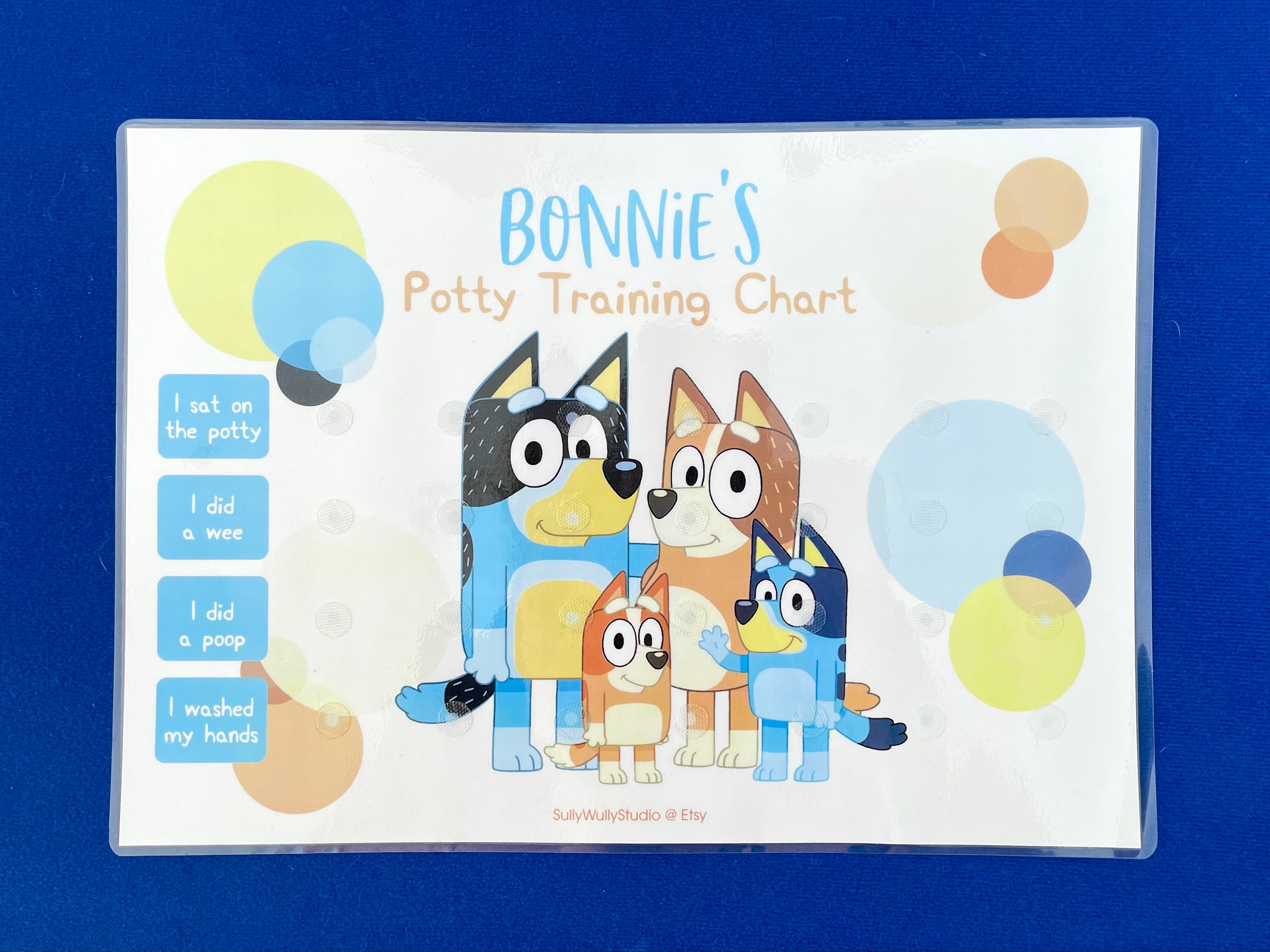 Bluey Potty Training Chart With Velcro Star Rewards Reusable ...