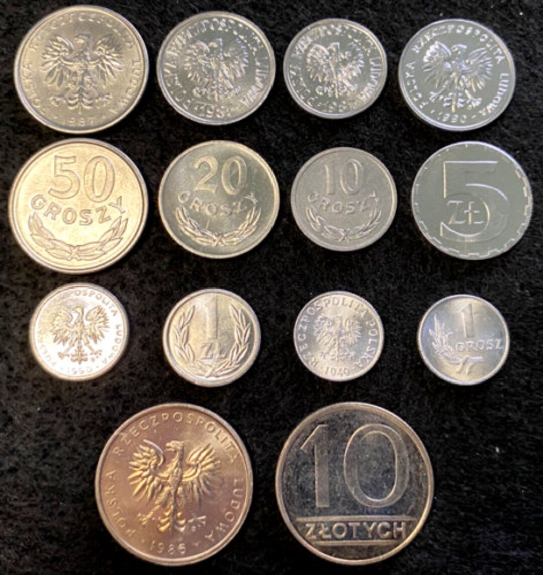 Poland 7 Coins Set 1 , 10 , 20 , 50 Groszy & 1 , 5, 10 Zloytch Year 90s ...