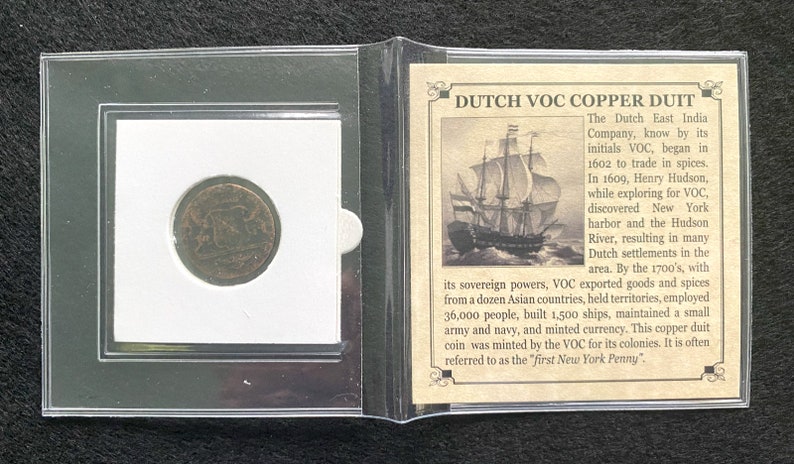 First New York Penny VOC Copper Coin 1700's - COA and History and ...