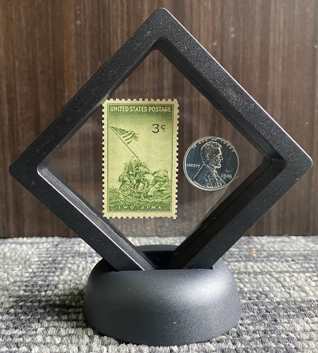 WWII Memorabilia - 1945 Stamp Marines Raising Flag & 1943 Steel Penny ...
