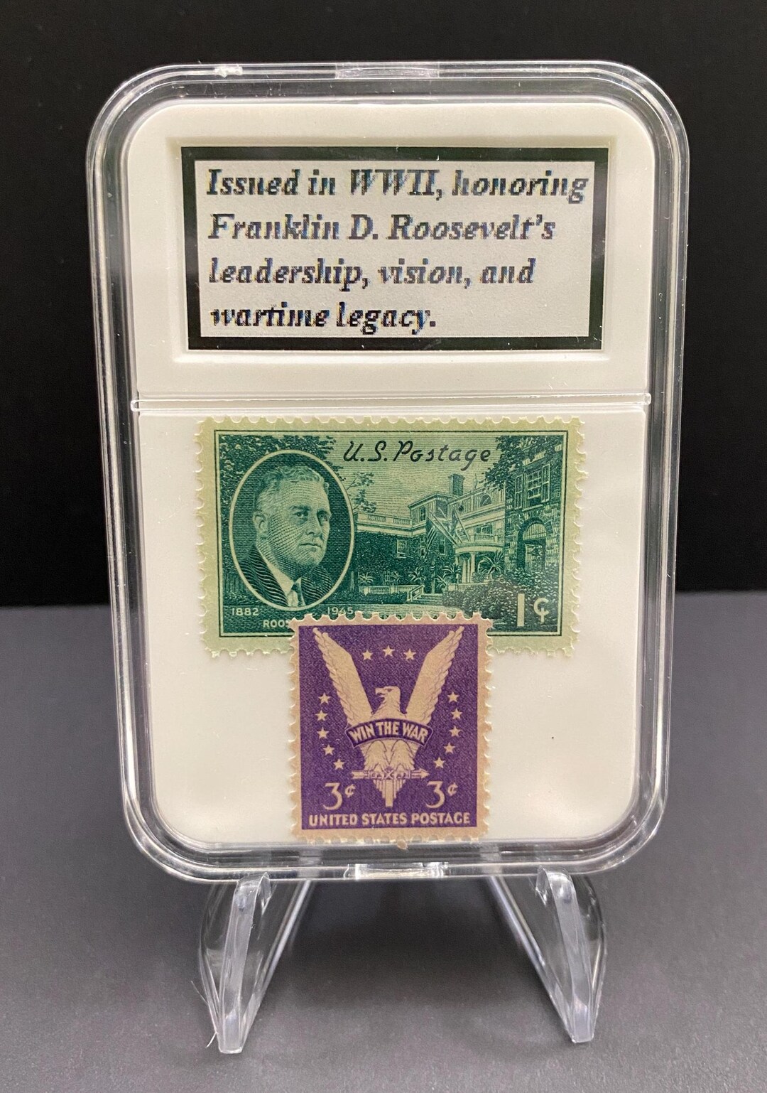 WWII Franklin D. Roosevelt Stamp Set – 1945 FDR Memorial & 1941 Win the ...