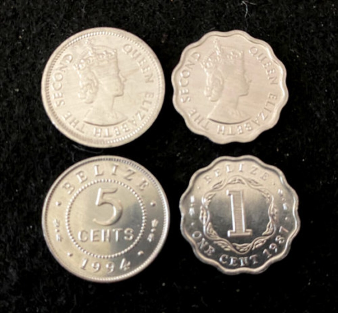 Belize 2 Coins Set 1, 5 Cents UNC World Coins Year 1987 and 1994 - Etsy