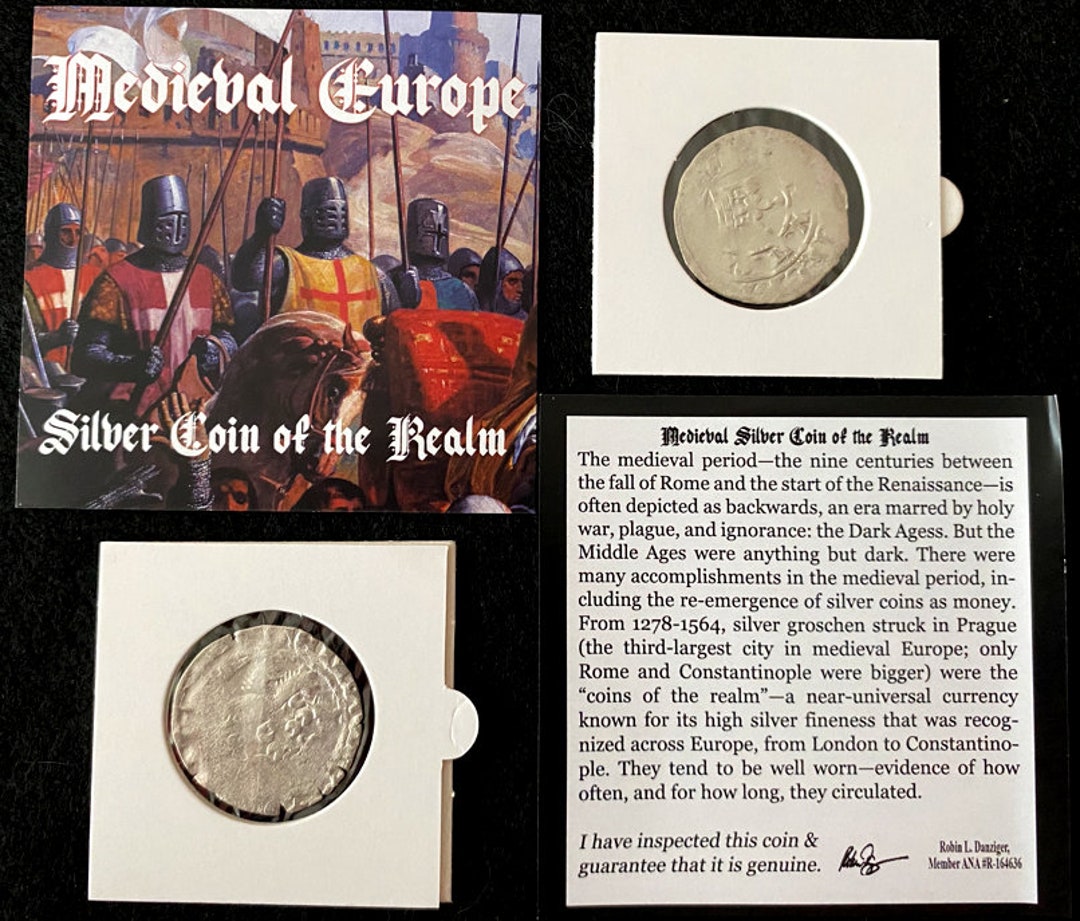Medieval Europe SILVER Coin of the Realm 1278-1564 COA and History and ...
