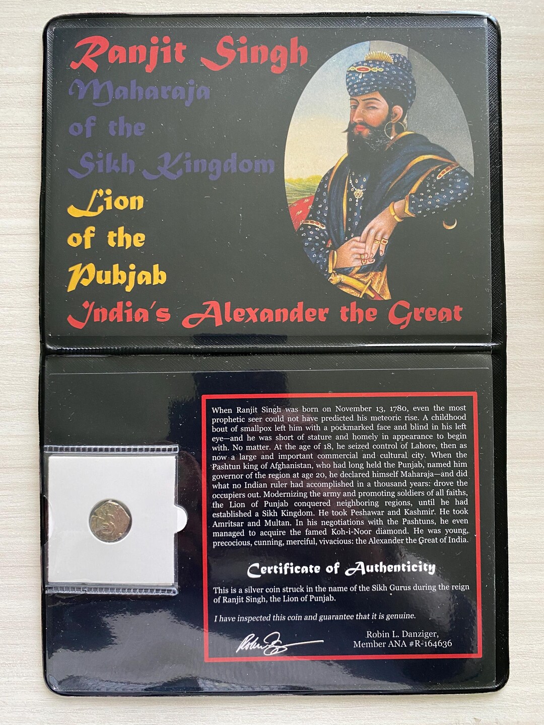 India's Alexander the Great - Silver Coin Ranjit Singh Era 1800's COA ...