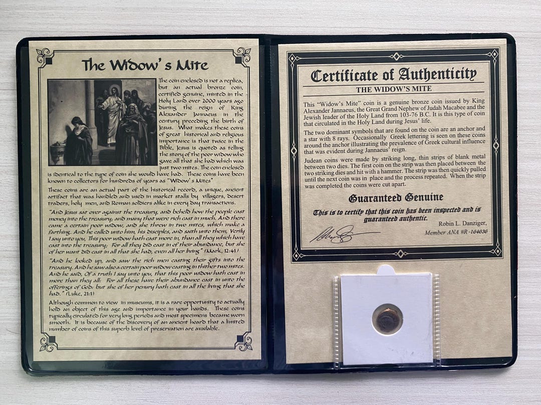Widow’s Mite Ancient Bronze Coin of Alexander 100 BCE COA and History ...