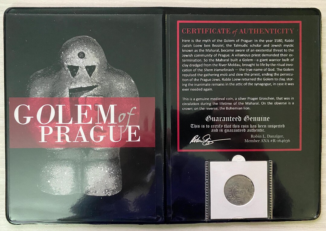Golem of Prague - Prague SILVER Coin Prager Groschen COA and History ...