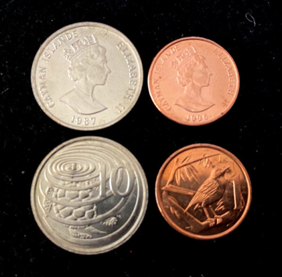 Cayman Islands 2 Coins Set 1, 10 Cents UNC World Coins Year 1987 and ...