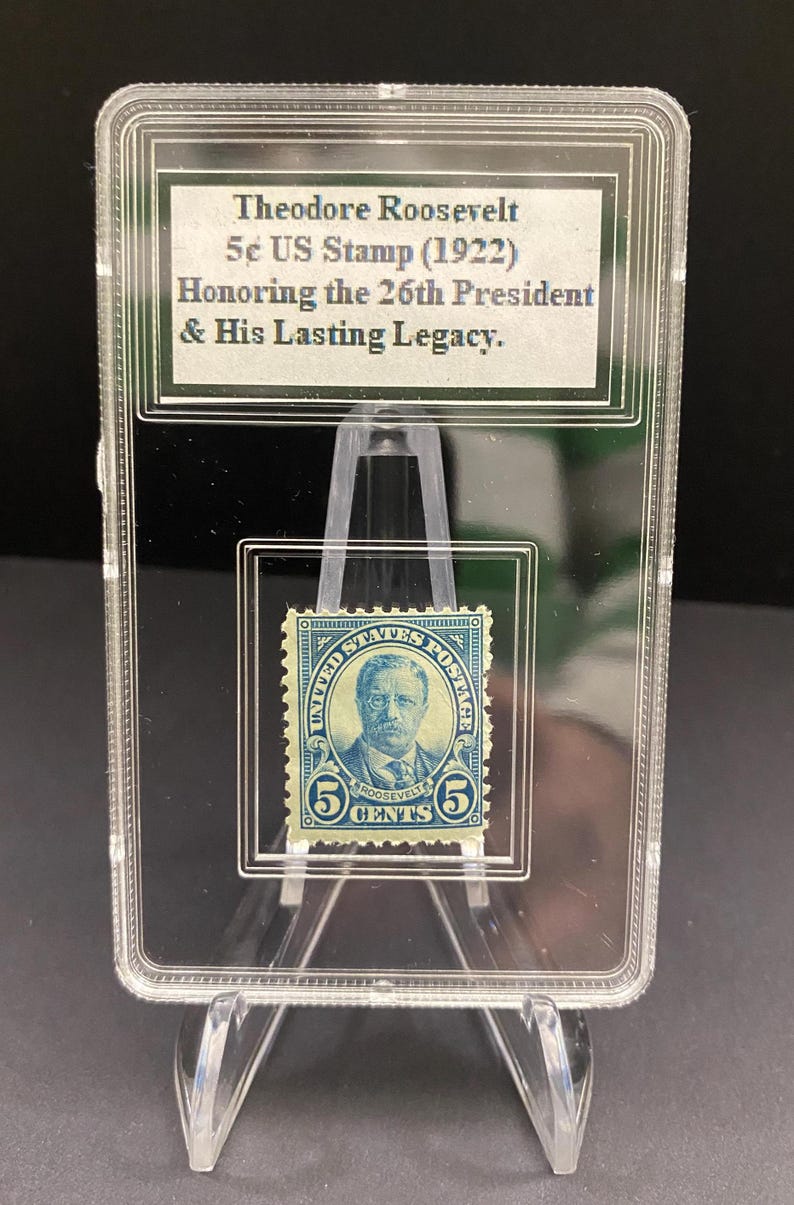 Theodore Roosevelt 5 Cents US Stamp (1922) – Historic Presidential ...