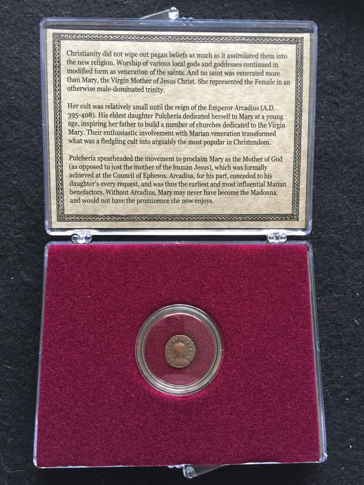 Virgin Mary Coin - Bronze Coin From the Reign of Emperor Arcadius AD ...