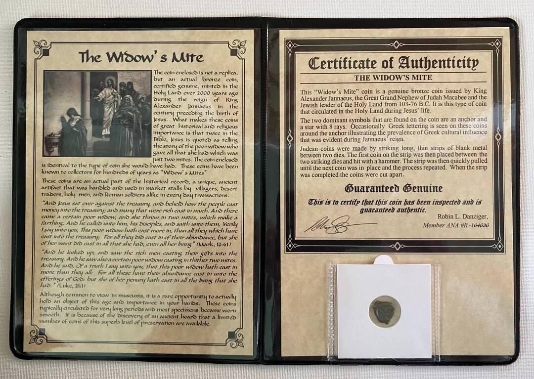 Widow’s Mite Ancient Bronze Coin of Alexander 100 BCE COA and History ...