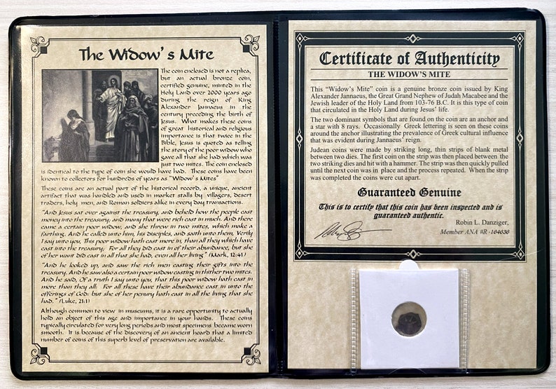 Widows Mite: Ancient Bronze Coin of Alexander 100 BCE COA and History ...