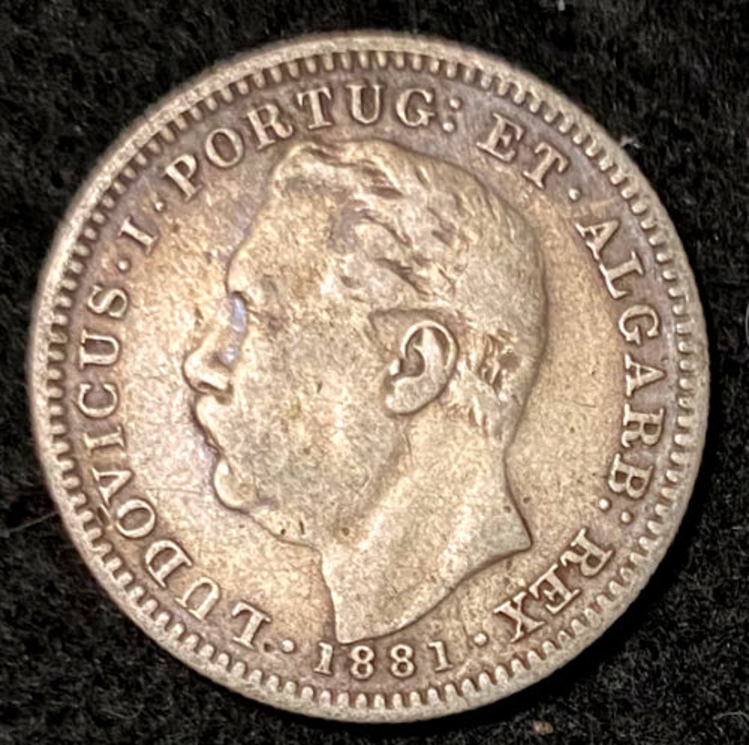 Portuguese India Luiz I 1881 Silver Half Rupias KM11 VF 140 Years Old ...