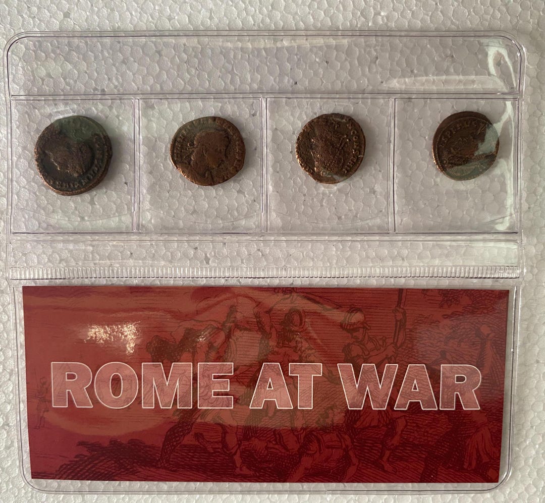 Rome at War Four Genuine Ancient Roman Coins Mid-fourth Cen COA & Album ...