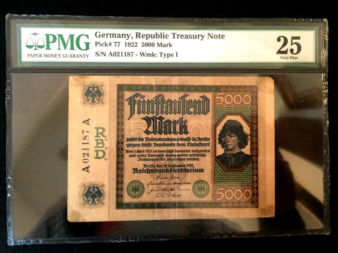 Rarest Historical 5000 German Marks 16/09/1922 - PMG Certified - Etsy