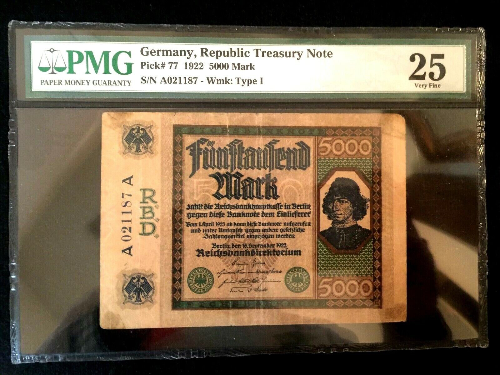 Rarest Historical 5000 German Marks 16/09/1922 PMG Certified - Etsy