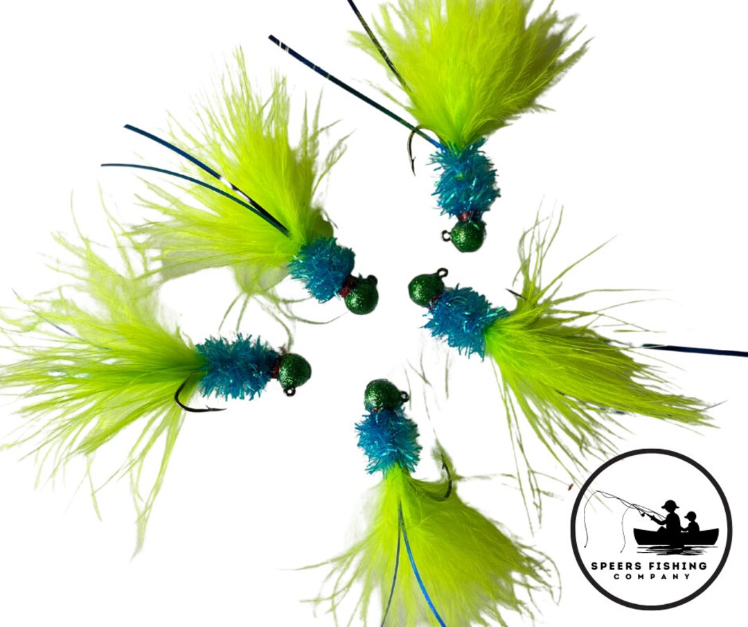 Hand Tied Crappie Jig-baby Blue Green - Etsy