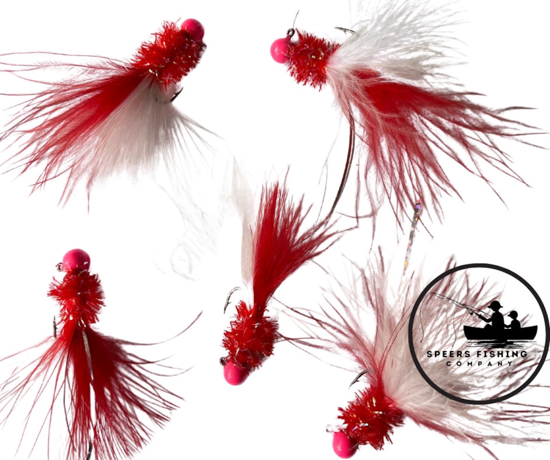 Hand Tied Crappie Jig-bleeding Red - Etsy