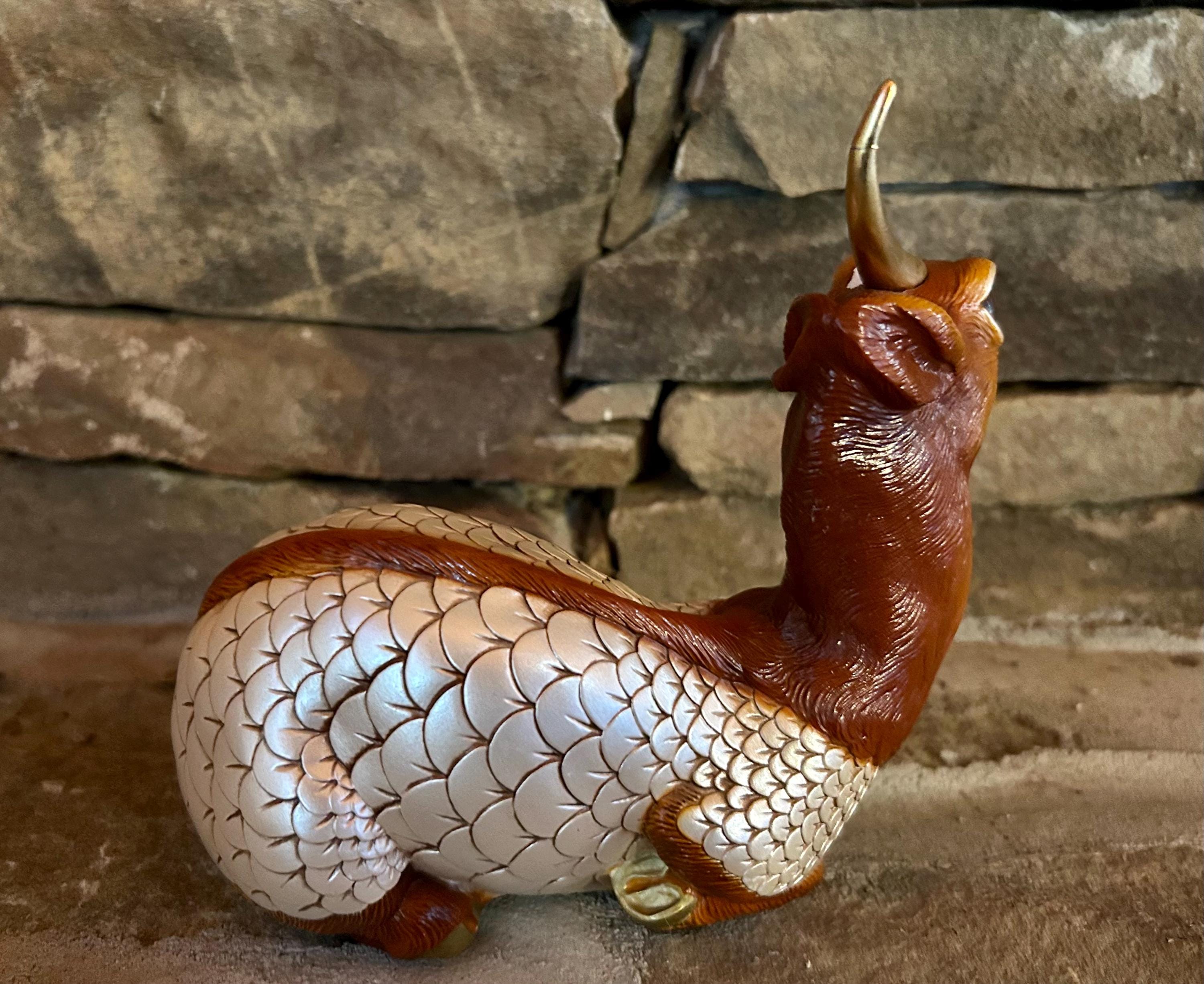 Windstone Editions 1993 Pena Father and Mother Gold Horned Ki-rin Kirin ...