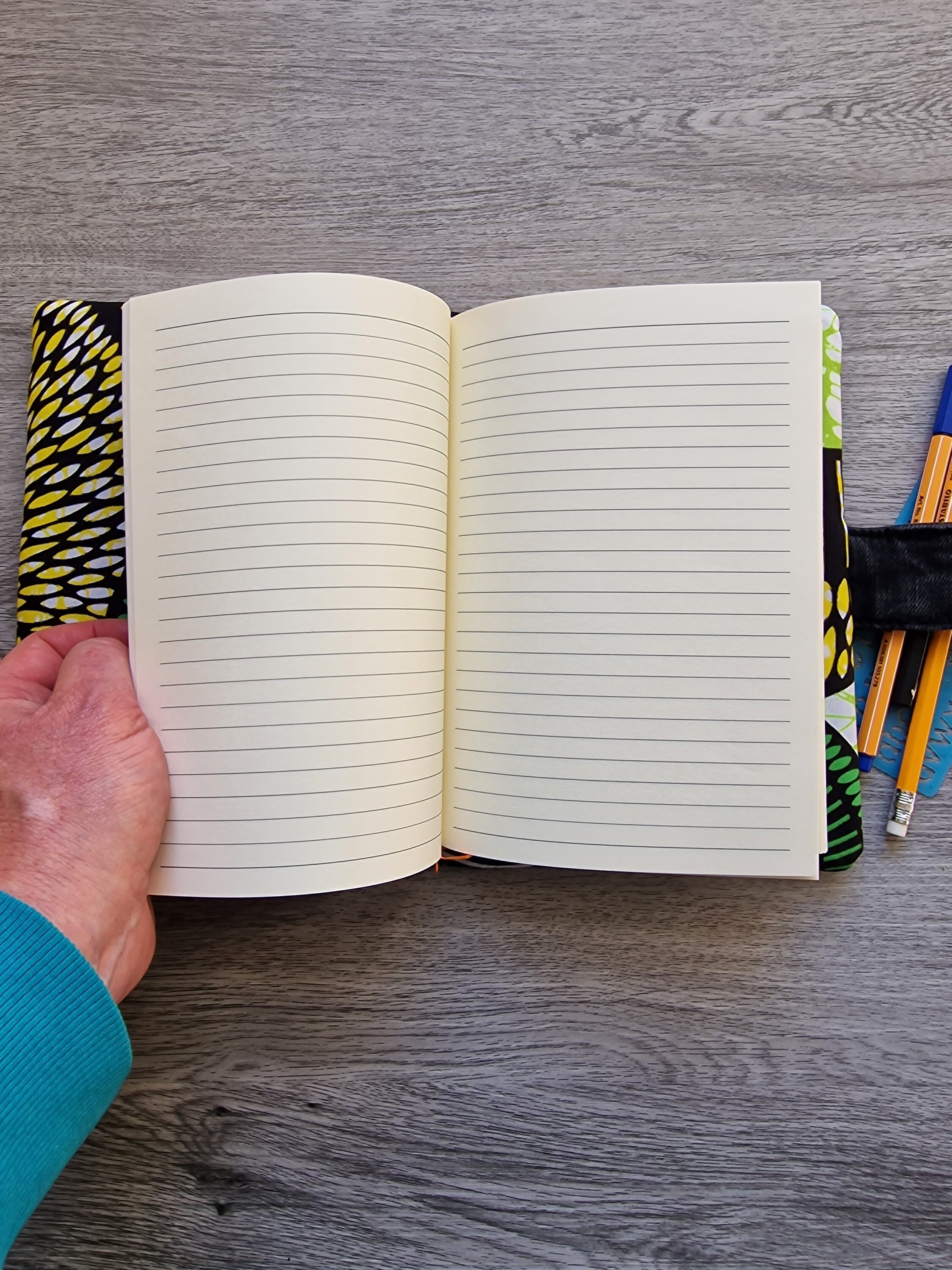 Denim Fabric Book Cover A5 Notebook, Upcycled Jeans A5 Journal ...