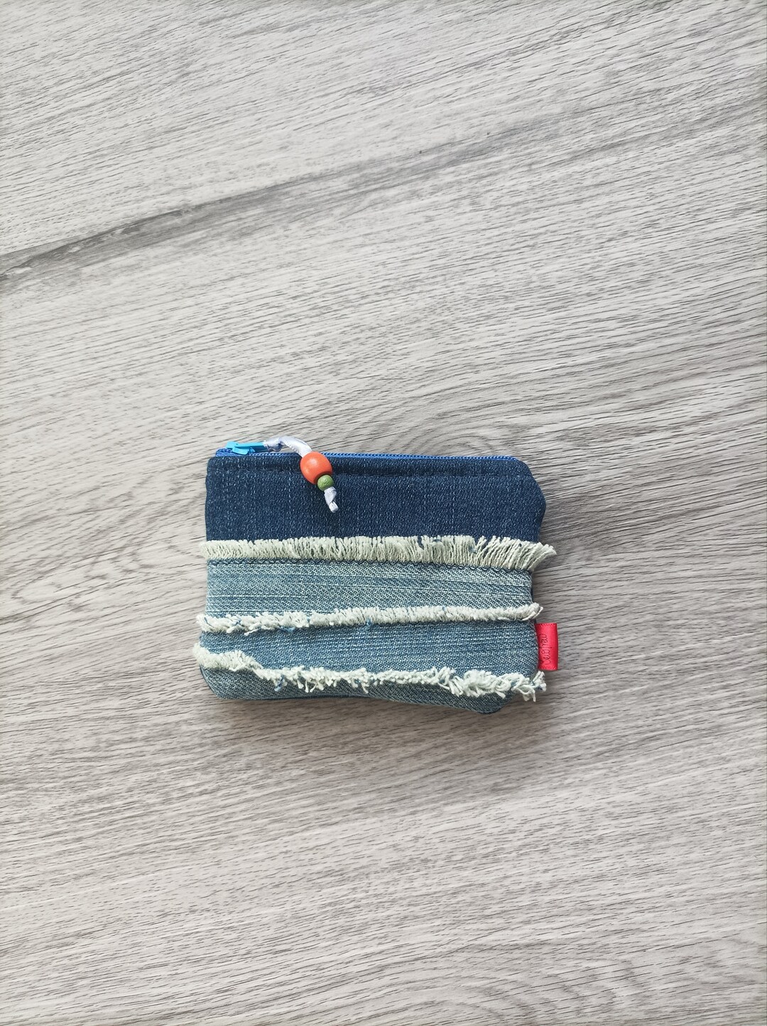 Denim Fabric Coin Purse: Card Wallet, Upcycled Jeans Zipped Pocket ...