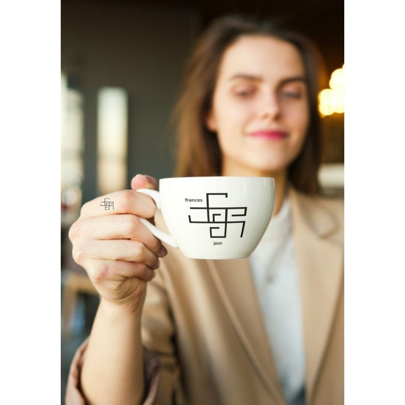 Custom Two Names One Logo / Small Letters Monogram / - Etsy