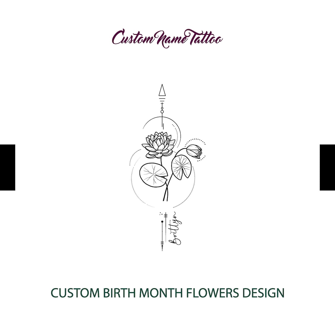 Birth Month Tattoo / Birth Month Flower Design /geometric Tattoo ...