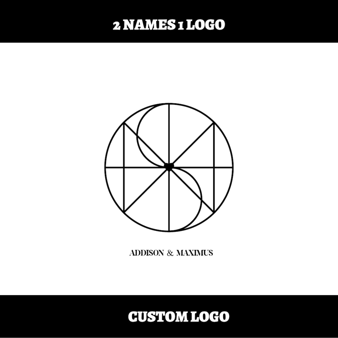 Name Tattoo / Minimal Logo / Custom 2 Names and 1 Logo / Monogram ...