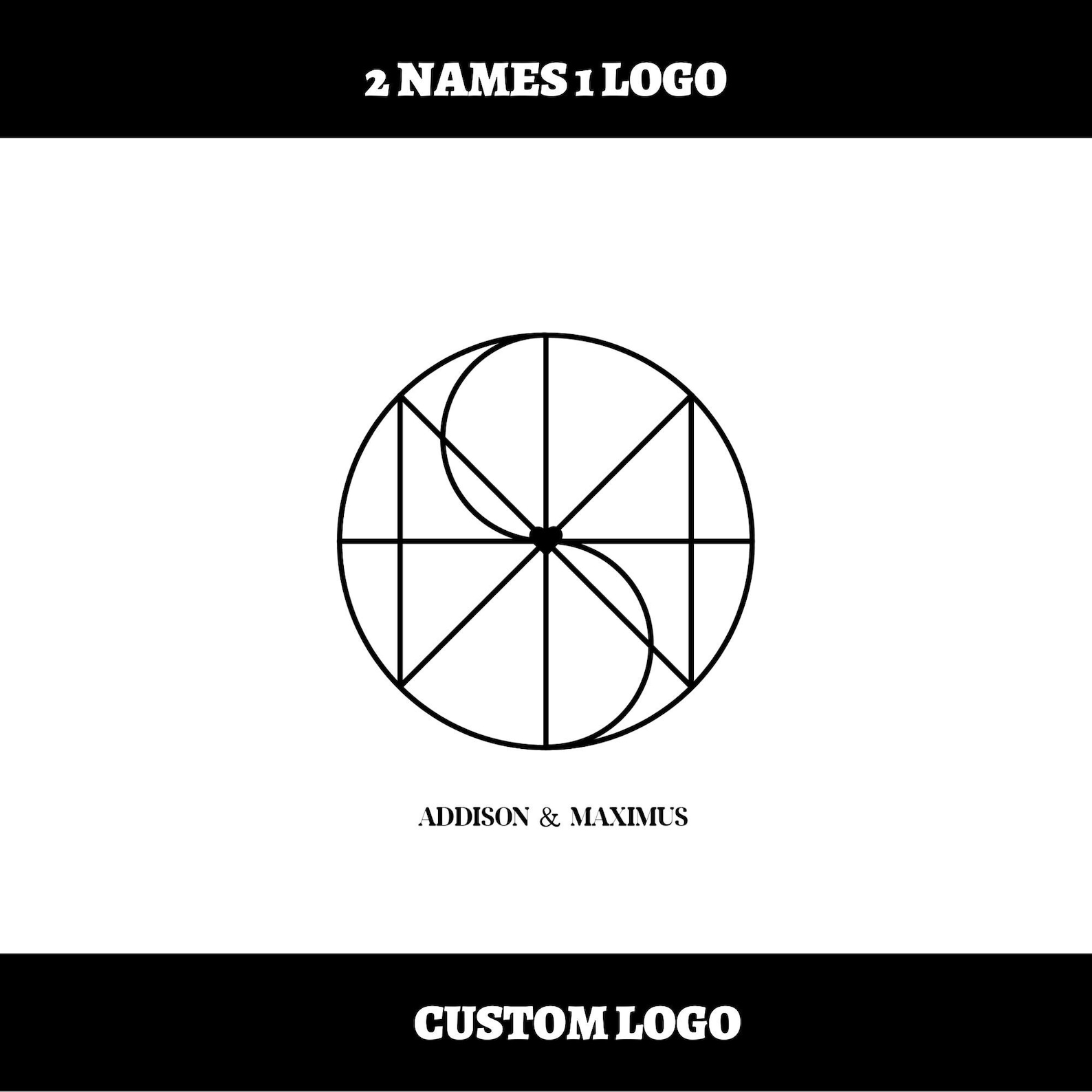 Name Tattoo / Minimal Logo / Custom 2 Names and 1 Logo / Monogram ...