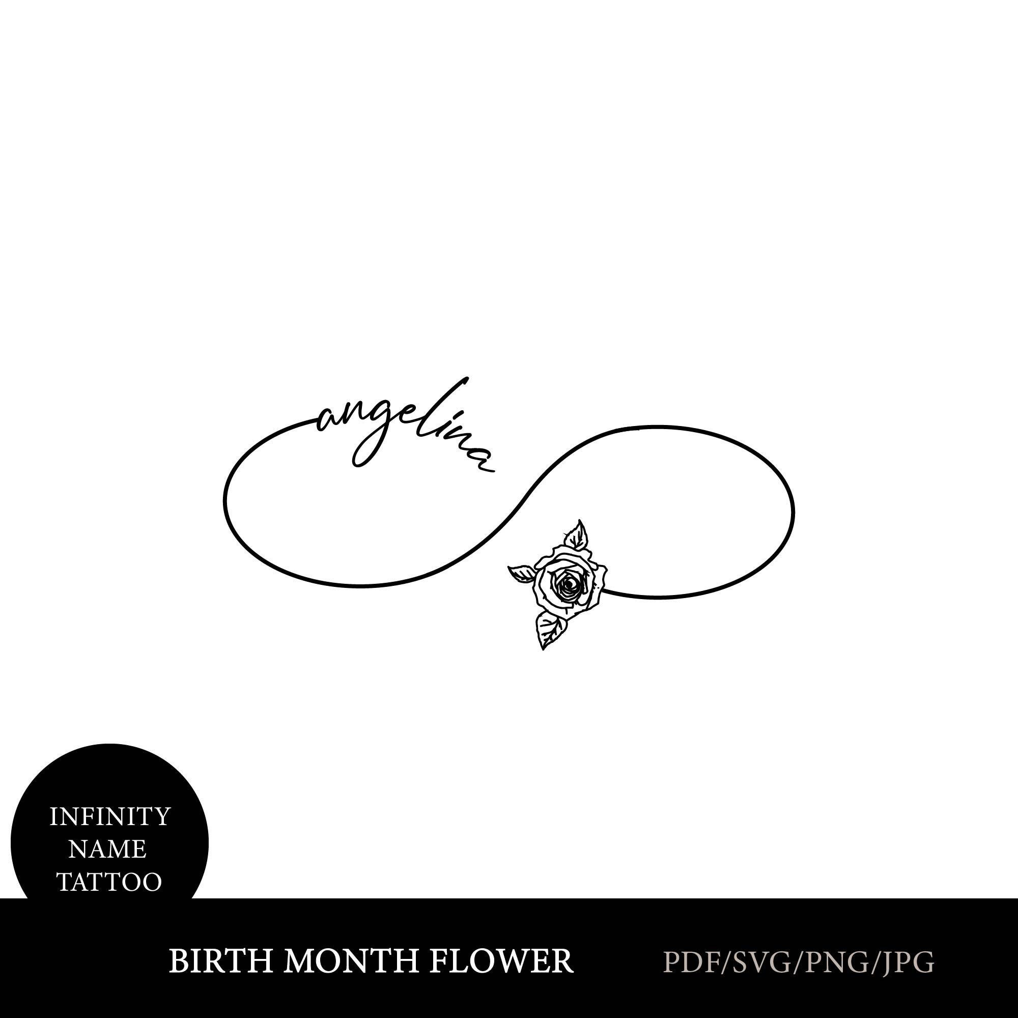 Birth Month Flower Infinity Tattoo, Birth Month Flower Svg, Custom ...