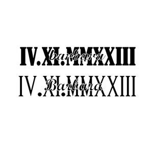 Numerals and Name Tattoo, Roman Numeral Tattoo, Custom Name Design ...