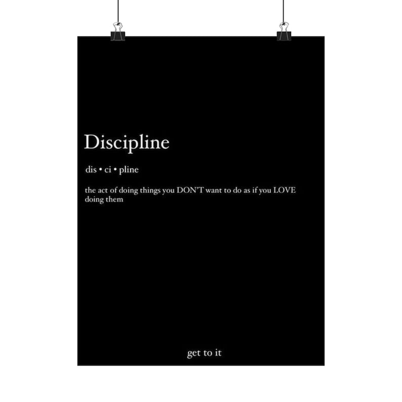 Discipline Defined Motivational Poster - Etsy