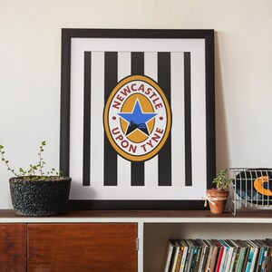 Newcastle United Black & White Stripes Brown Ale Logo Portrait Matte ...