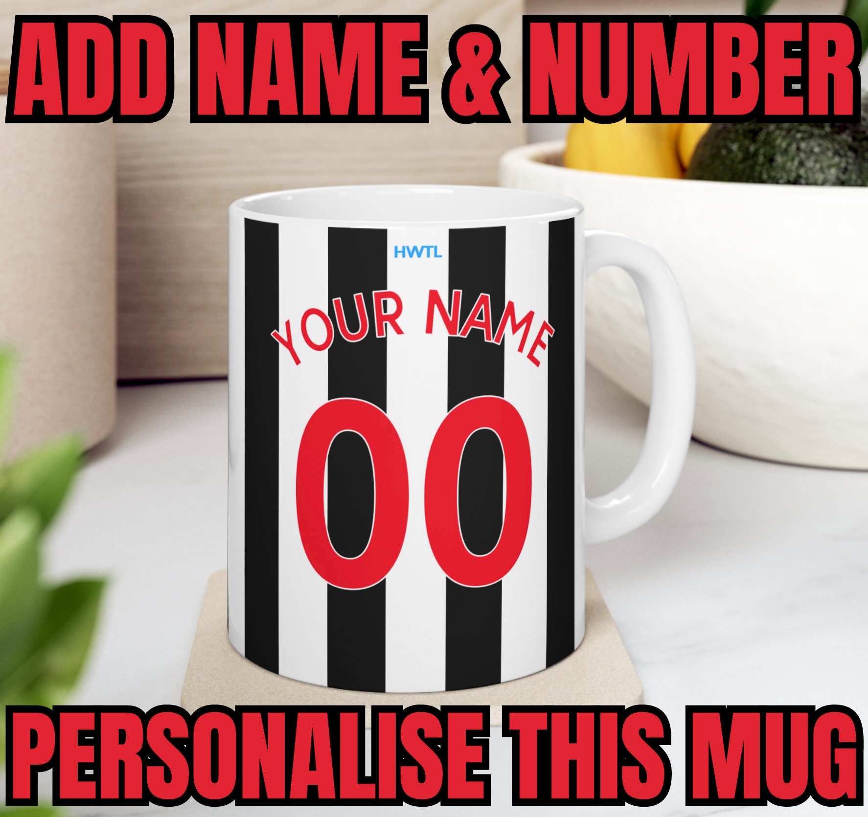 Bruno Guimaraes Newcastle United Personalised Mug NUFC United Black ...