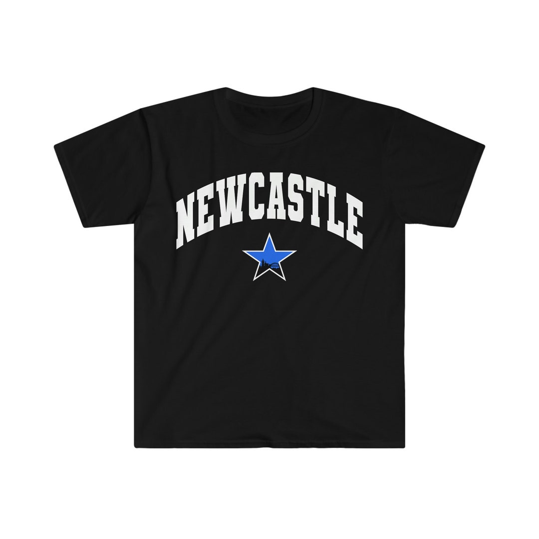 Newcastle United Blue Star T Shirt Black & White Magpies Geordie Toon ...