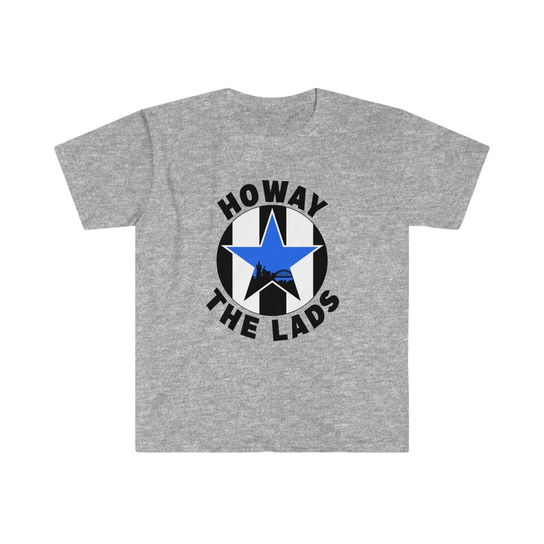 Newcastle United Howay the Lads Blue Star T Shirt Black & White Stripes ...