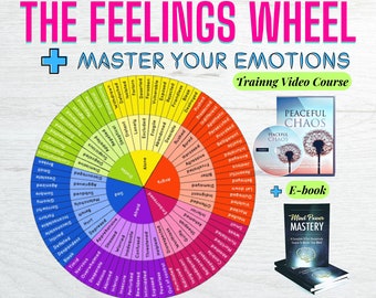 Feelings Wheel / Emotion Wheel Earthy & Monochrome on White Printable ...