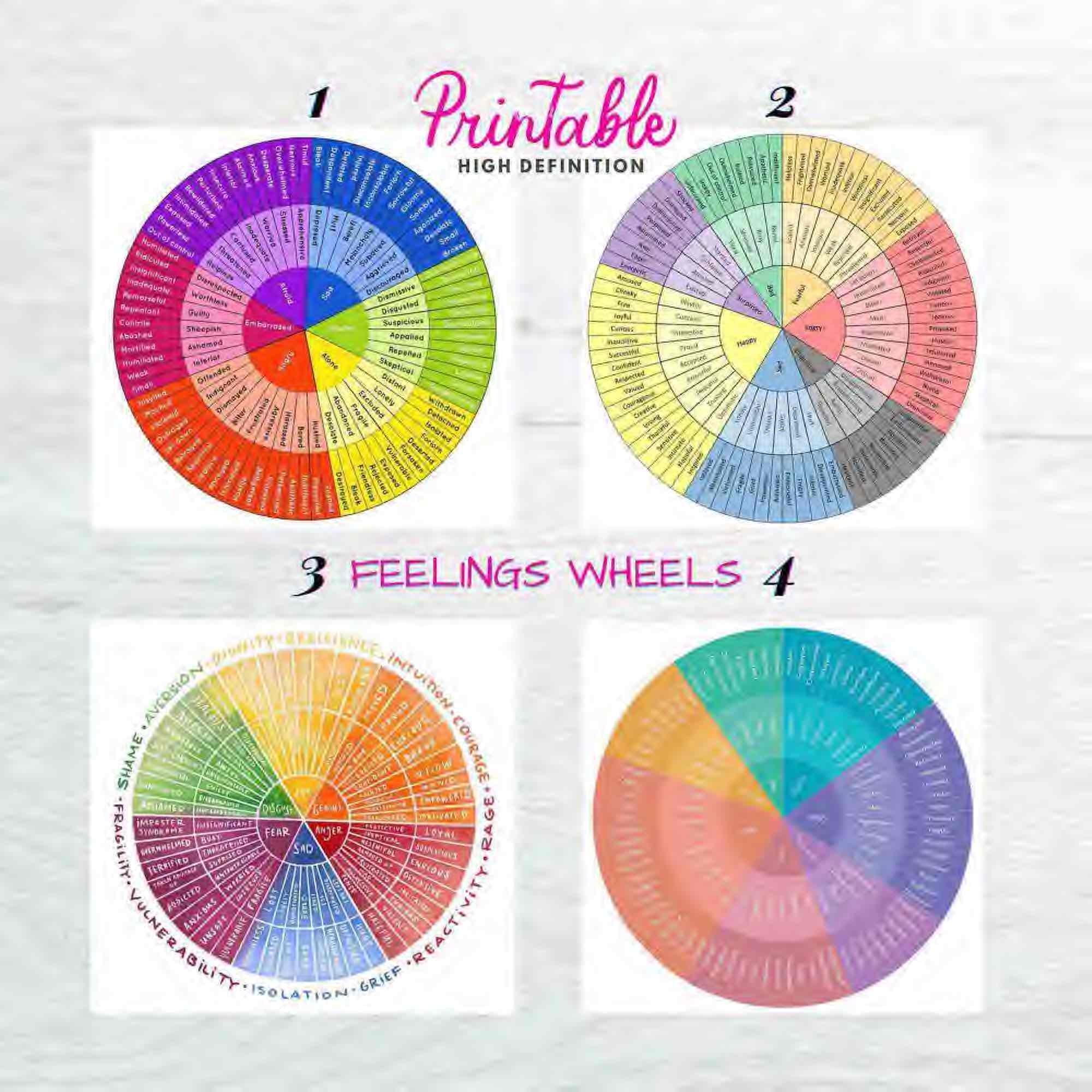 FEELINGS WHEEL Emotional Regulation Therapy - Etsy