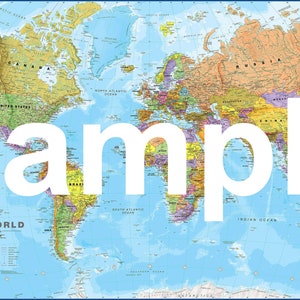 10 Different World Map Digital Printable Posters + DK World Atlas Pdf ...