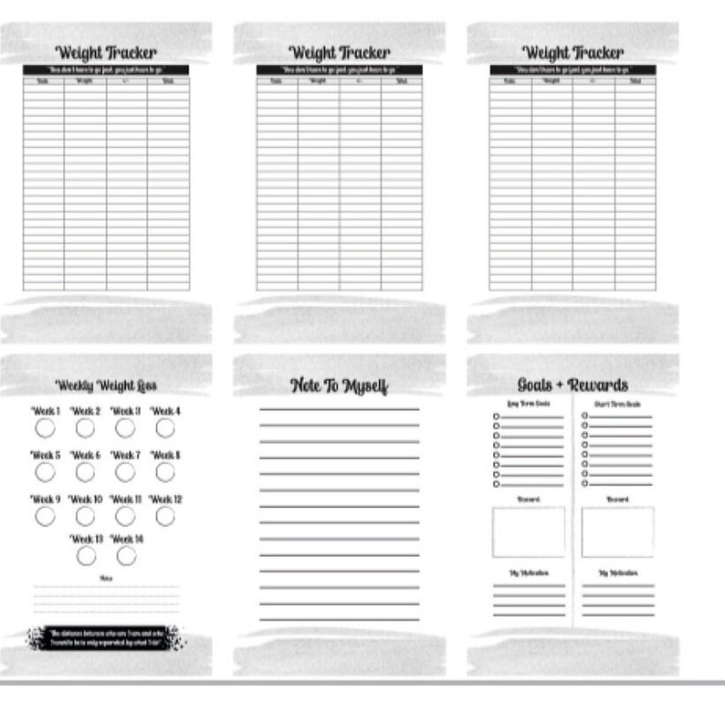 WEIGHT LOSS JOURNAL Printable Planner / Tracker - Etsy
