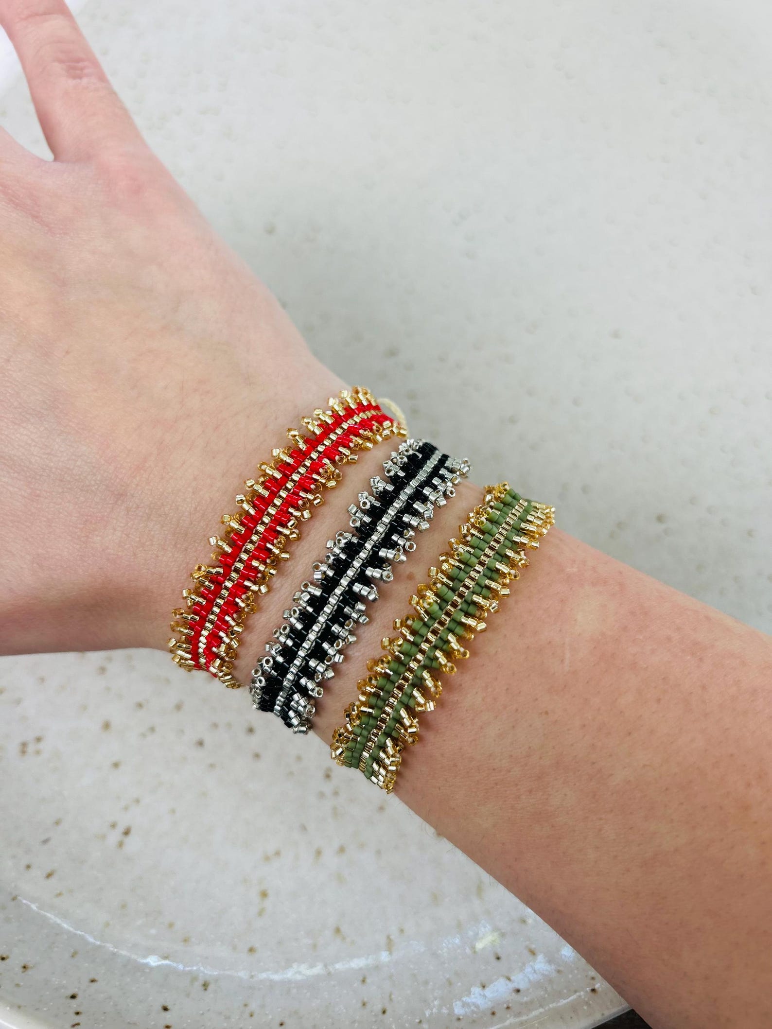 Handmade Boho Bracelet With Gold Accents – Adjustable Minimalist ...