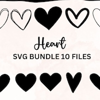 10 Heart SVG Bundle Heart Png, Heart Dxf, Heart Eps Files Included ...