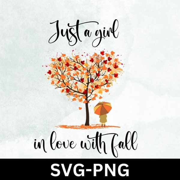 Girl Fall Svg - Etsy