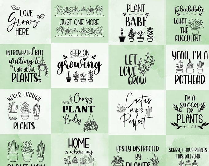 Plant Lover SVG Bundle, Plant Svg, Plant Quotes Svg, Houseplant Svg ...