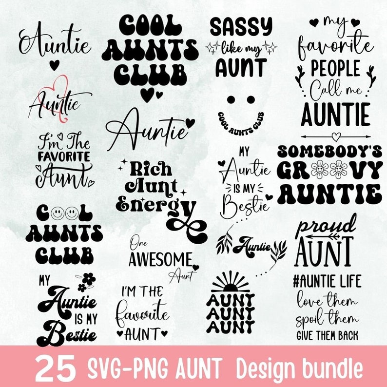 Aunt Svg Bundle Auntie Svg Retro Aunt Svg Auntie Shirt Svg - Etsy