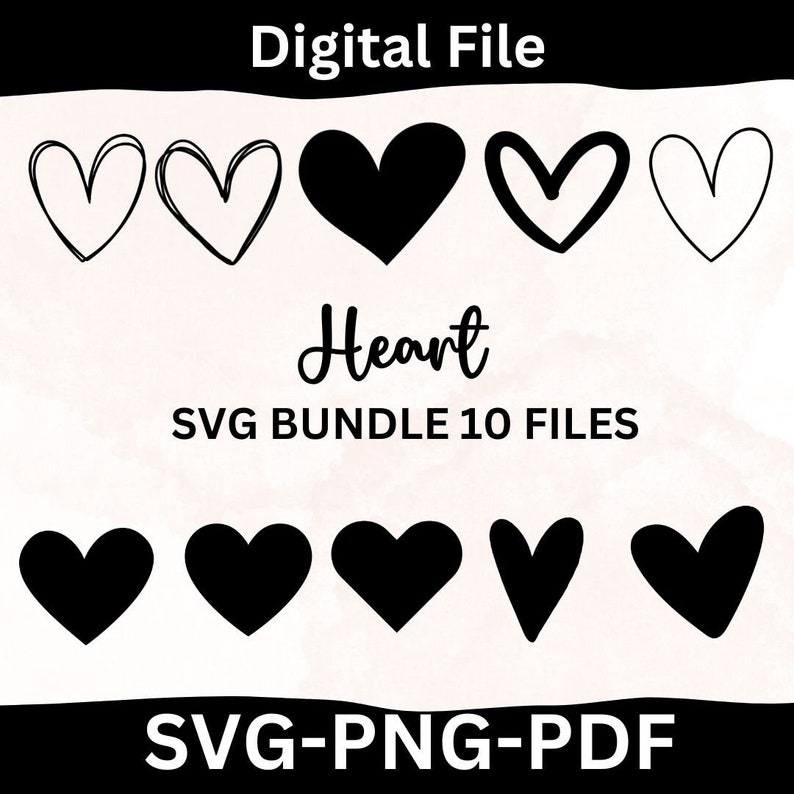 Heart Svg Bundle, Heart Svg, Hand Drawn Heart Svg, Open Heart Svg ...